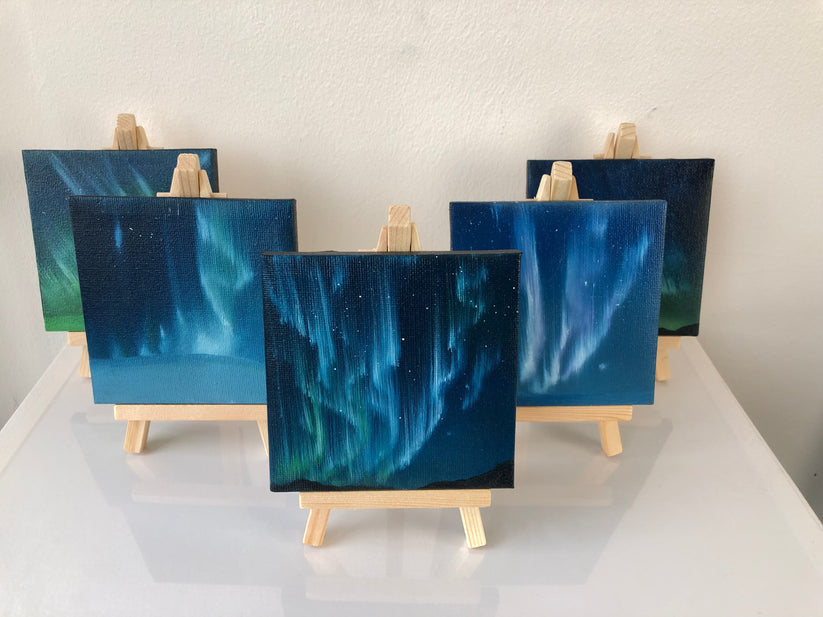 Aurora V - Mini Painting on Easel Stand – Claire Valentine Artist